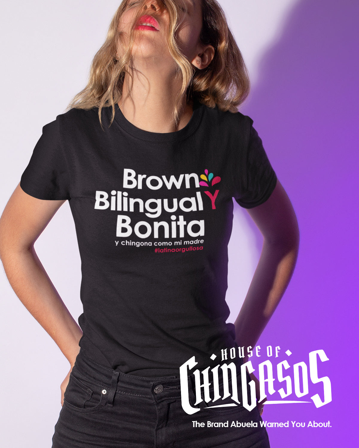 Premium Brown Bilingual Y Bonita T-shirt – House Of Chingasos