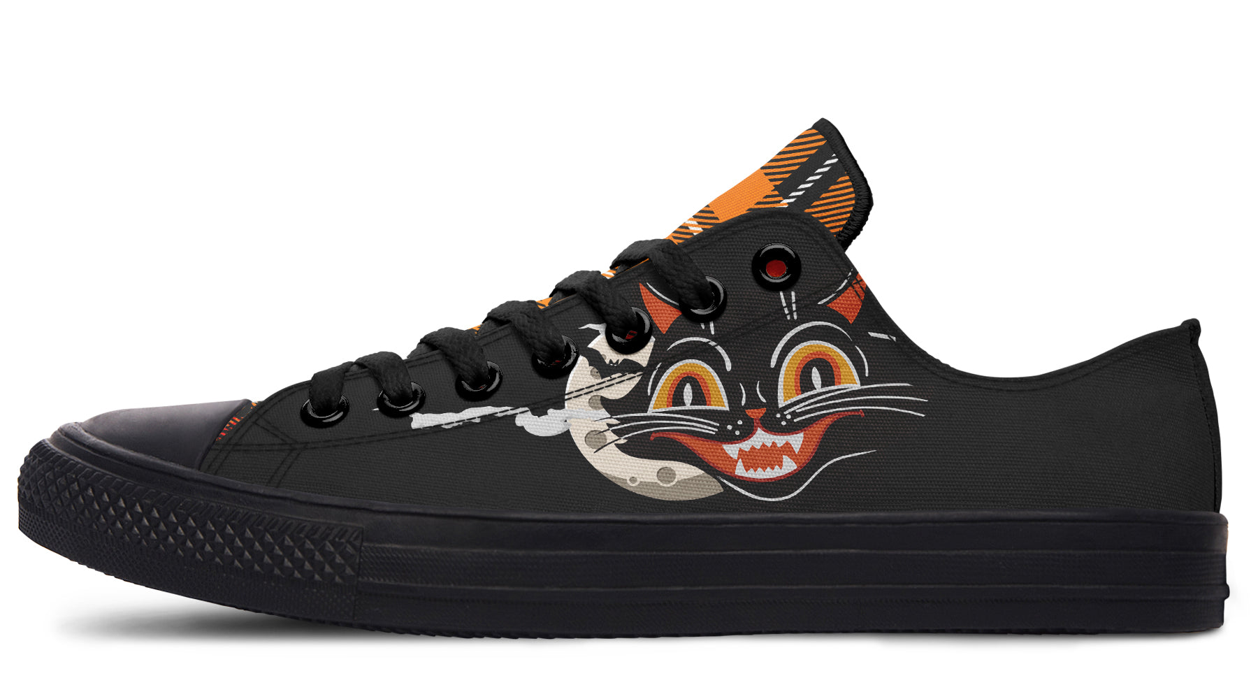 Black Kitty Low Tops ( Black or White Sole ) – House Of Chingasos