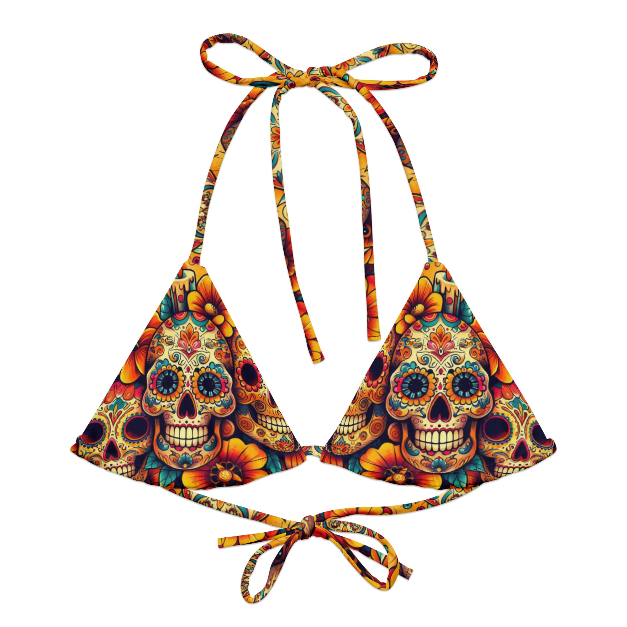 Del Sol Sugar Skulls - String Bikini Top – House Of Chingasos