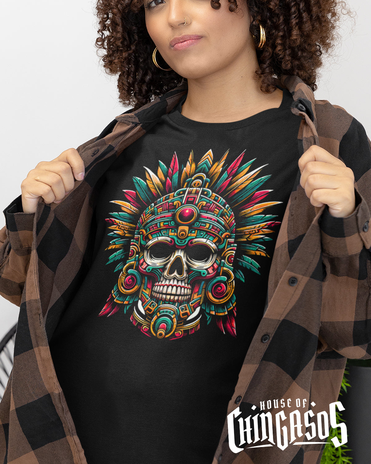 Azteca Warrior Calavera T-Shirt – House Of Chingasos
